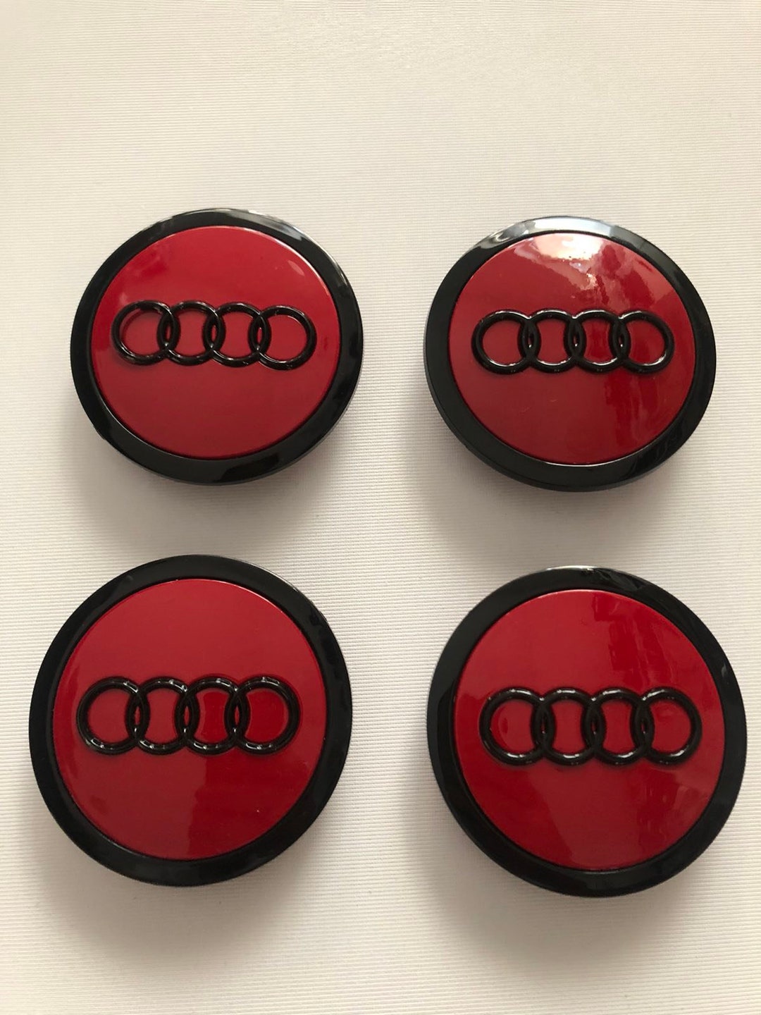 4 Pcs set Audi Wheel Center Hub Caps 69mm 2.72 Inch Red/black ...