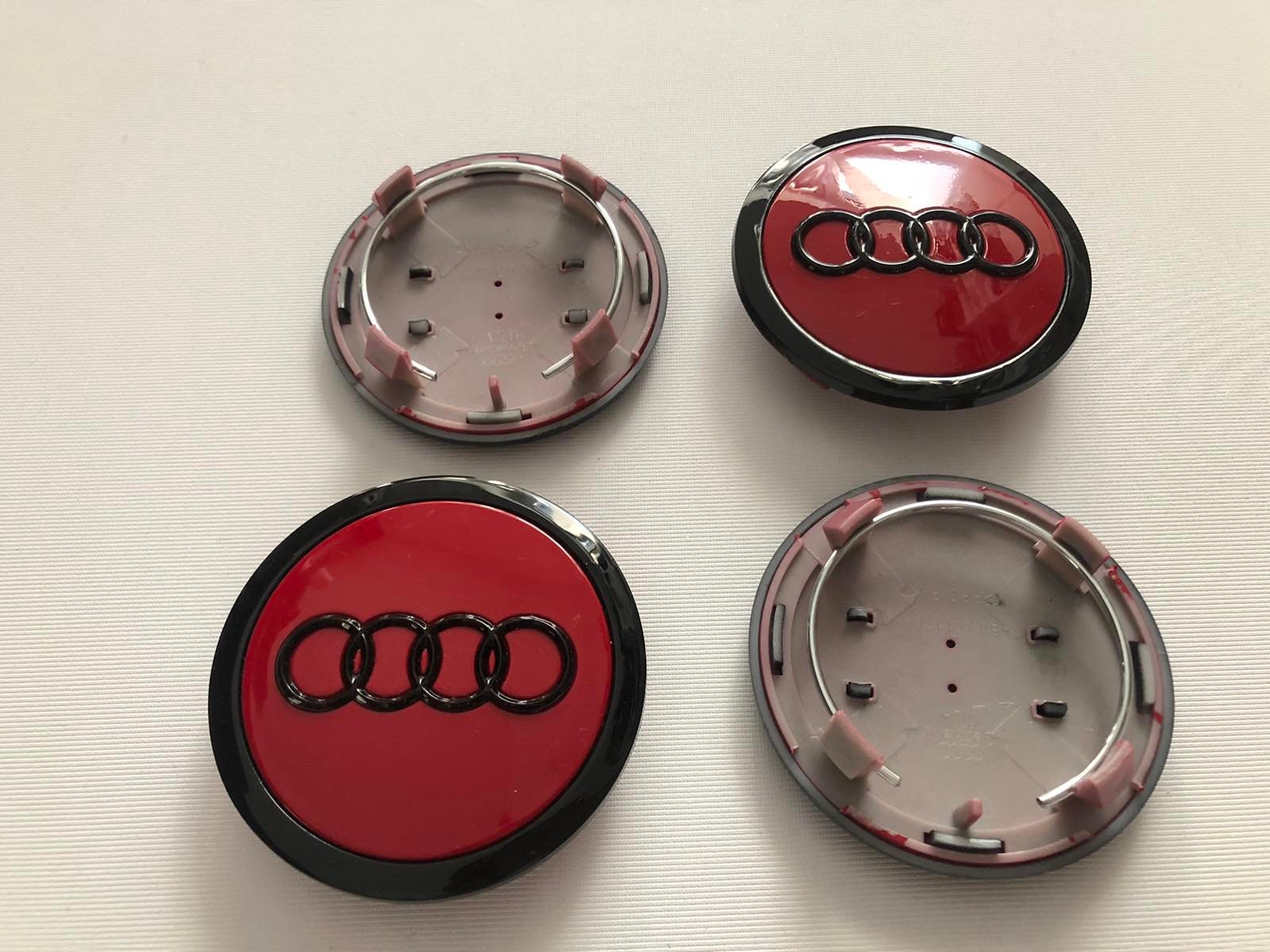 4 Pcs set Audi Wheel Center Hub Caps 69mm 2.72 Inch Red/black ...