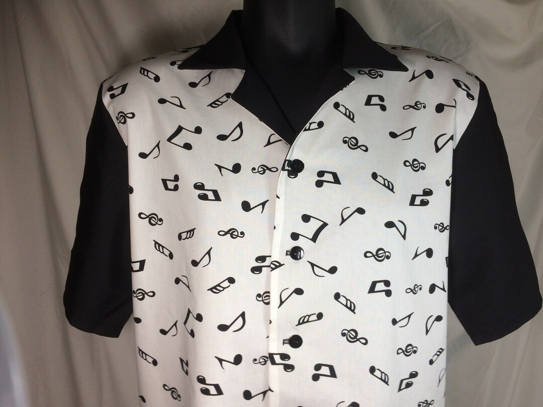 Men's 1950s Style Music Note Shirt - Etsy
