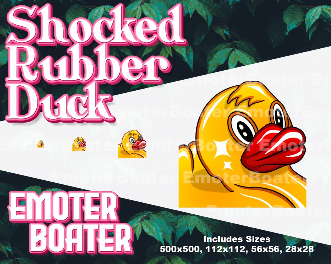 Shocked Rubber Duck Twitch Emote Instant Download 4 Sizes - Etsy
