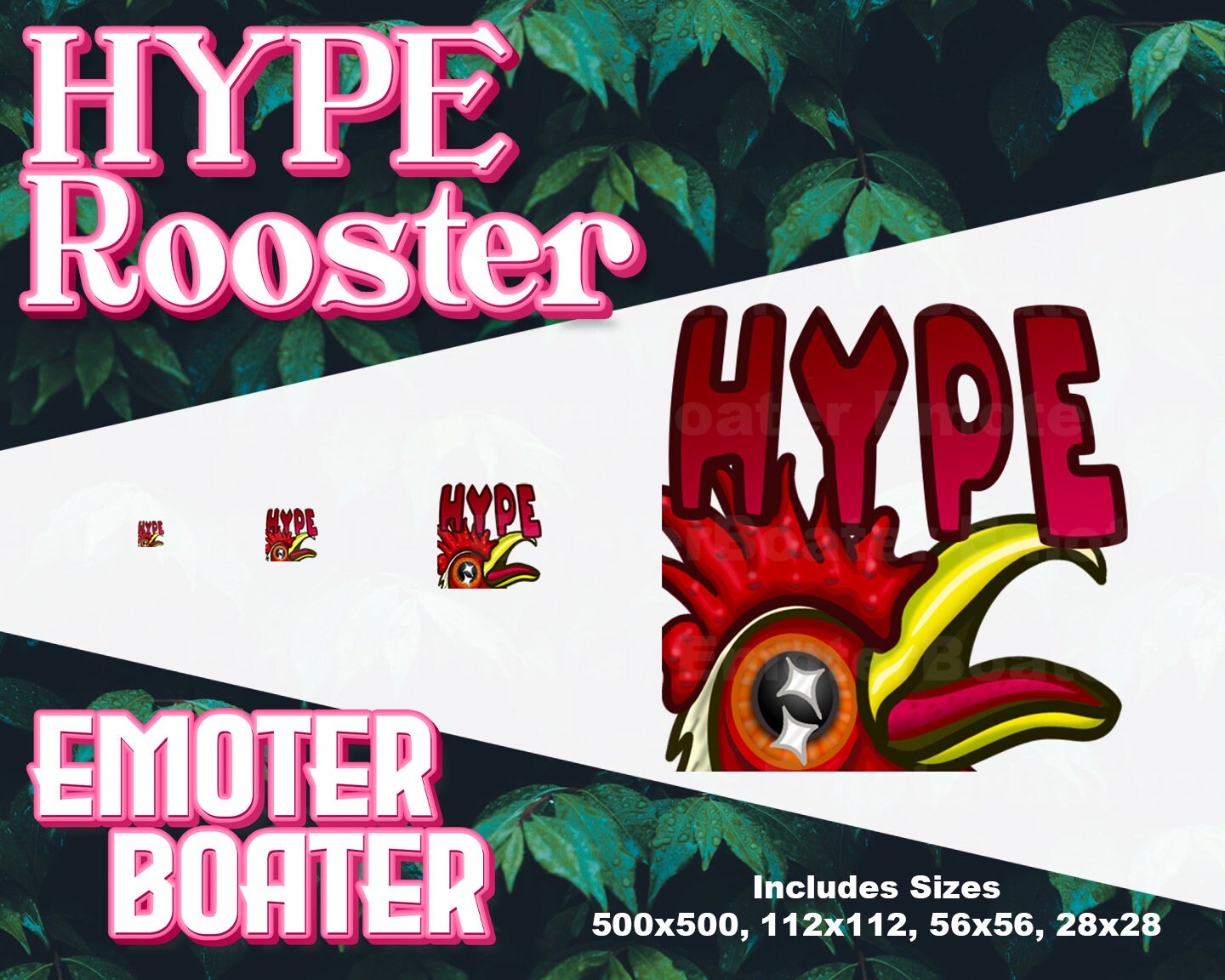 HYPE Rooster | Twitch Emote - Instant Download 4 Sizes - Etsy