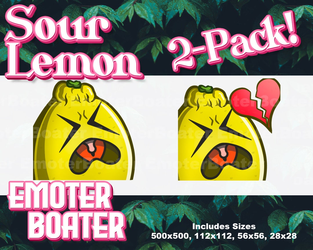 Sour Lemon Broken Heart 2-pack | Twitch Emote - Instant Download 4 ...