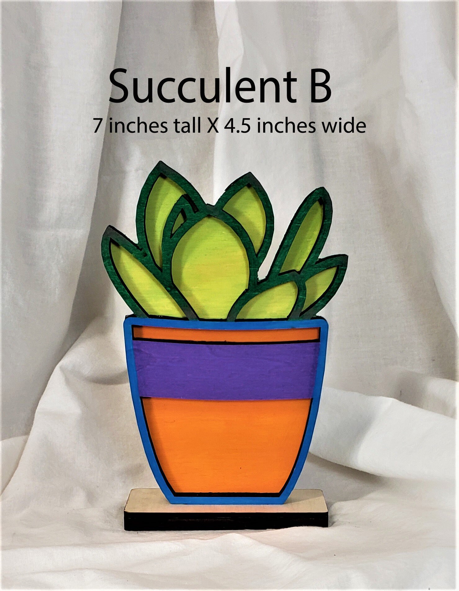 Individual Succulents Sign With Stand - 3D Laser Cut Wood - Hand ...