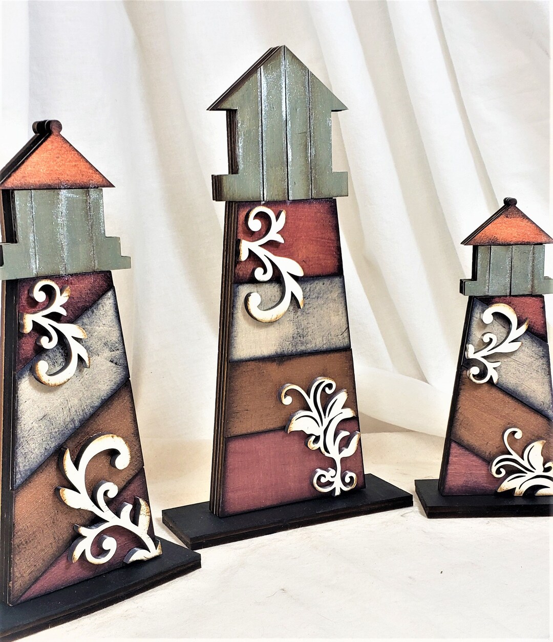Lighthouse Decor - Farmhouse Style Lighthouse Decor - Laser Cut & Hand ...