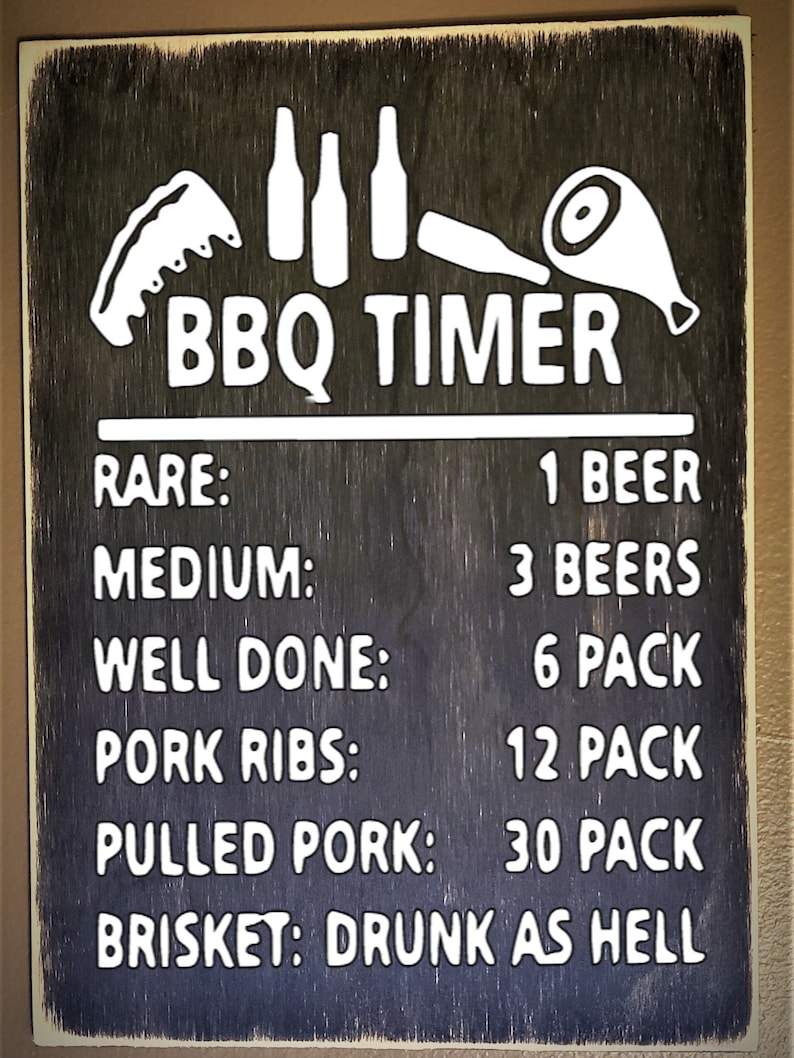 Brisket BBQ Timer - Grilling Sign - Funny BBQ Sign - Man Cave Sign ...