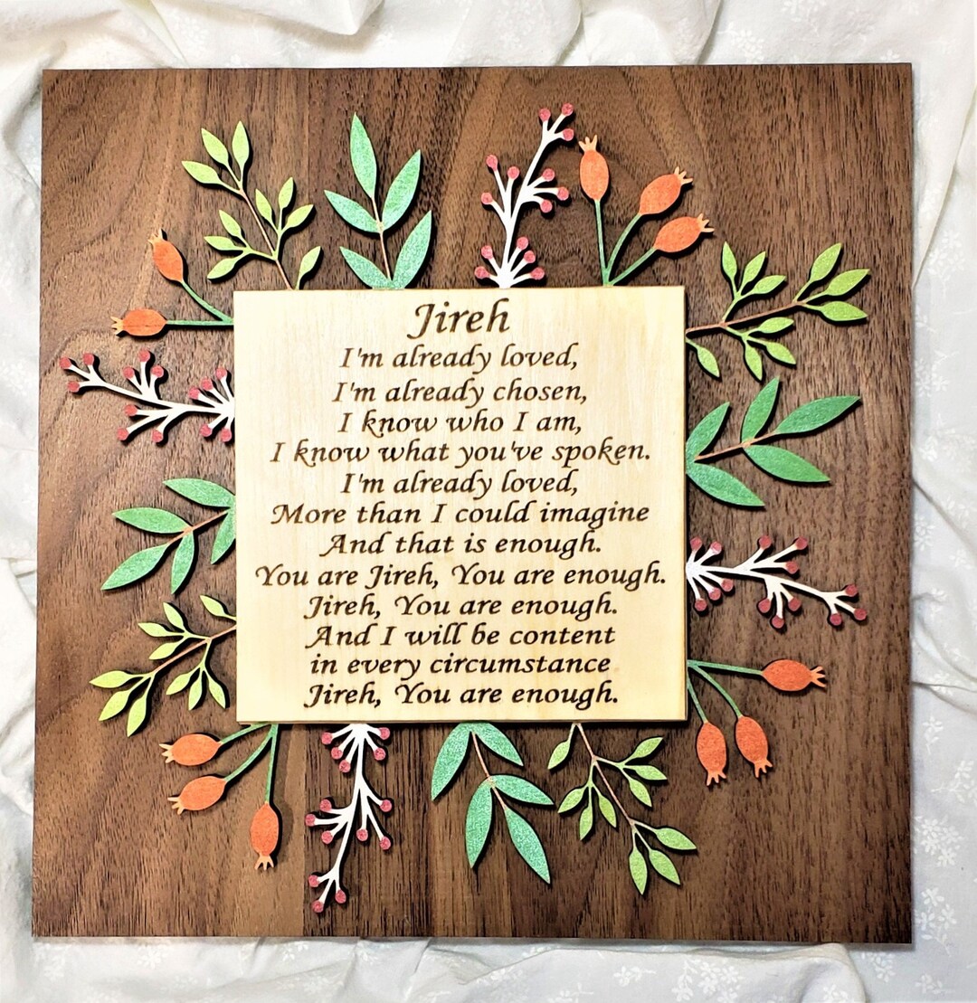 Jireh Song Lyric Wall Art - 3D Floral Christian Decor - Etsy