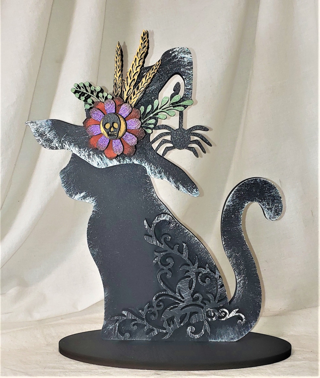 Halloween Black Cat - Cat Witch Decor - Halloween Decor - Cat Lover ...