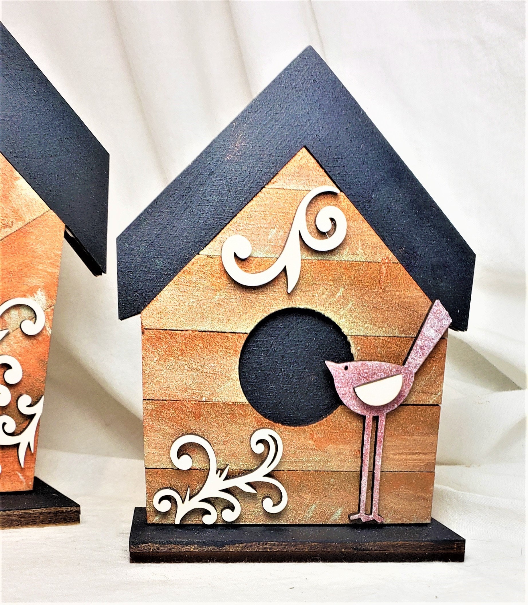 Birdhouse Decor - Farmhouse Style Birdhouse Decor - Laser Cut & Hand ...