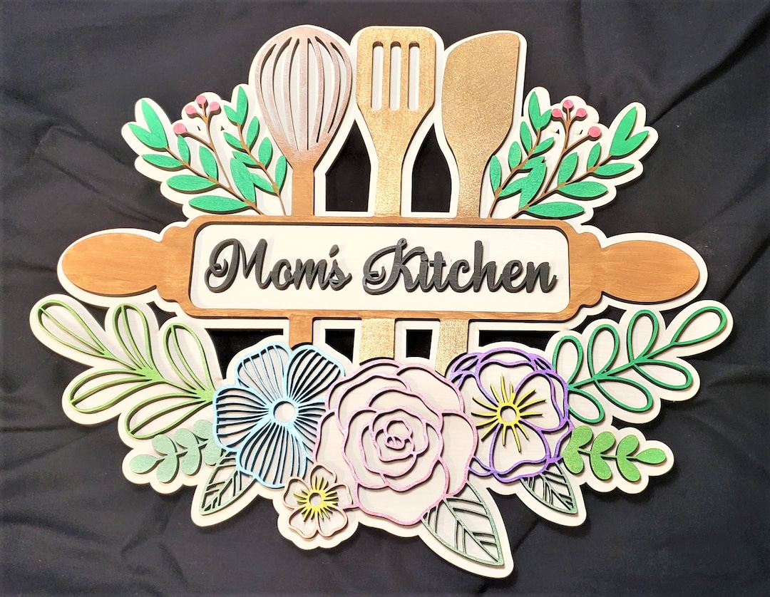 Personalized Wood Kitchen Sign - Laser Cut - Hand Painted - Custom ...