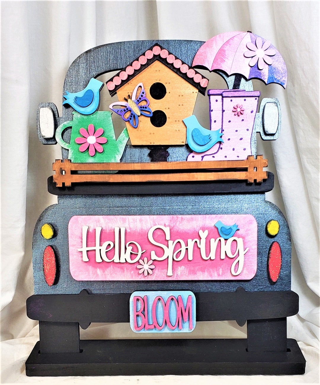 Hello Spring Interchangeable Truck Fully Finished THREE Interchangeable Pieces Spring Holiday ...