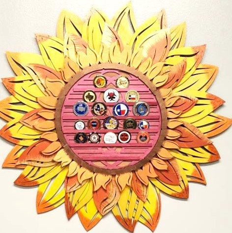 Challenge Coin Sunflower Display - Challenge Coin Decor - Military Coin ...