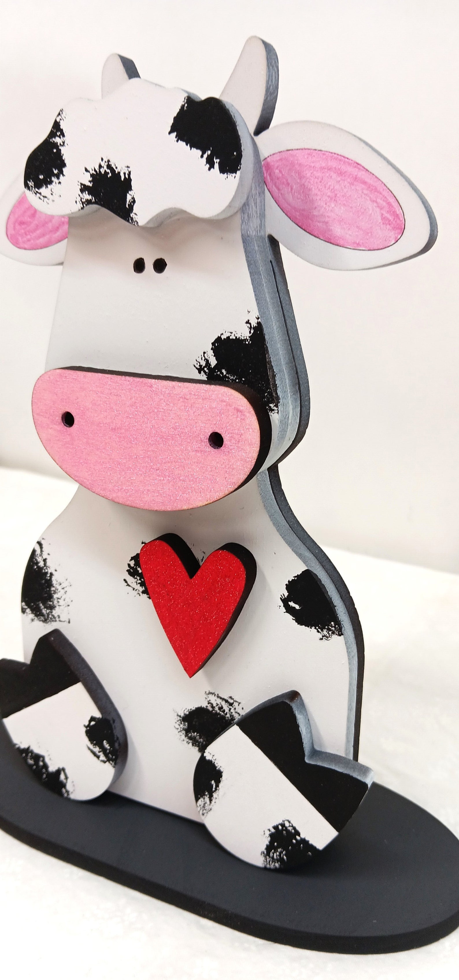 Holstein Cow Shelf Sitter - Laser Cut - Hand Painted - Best Cow Lover ...