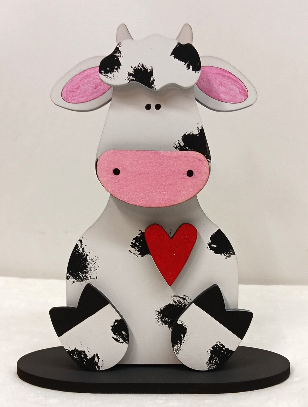 Holstein Cow Shelf Sitter - Laser Cut - Hand Painted - Best Cow Lover ...