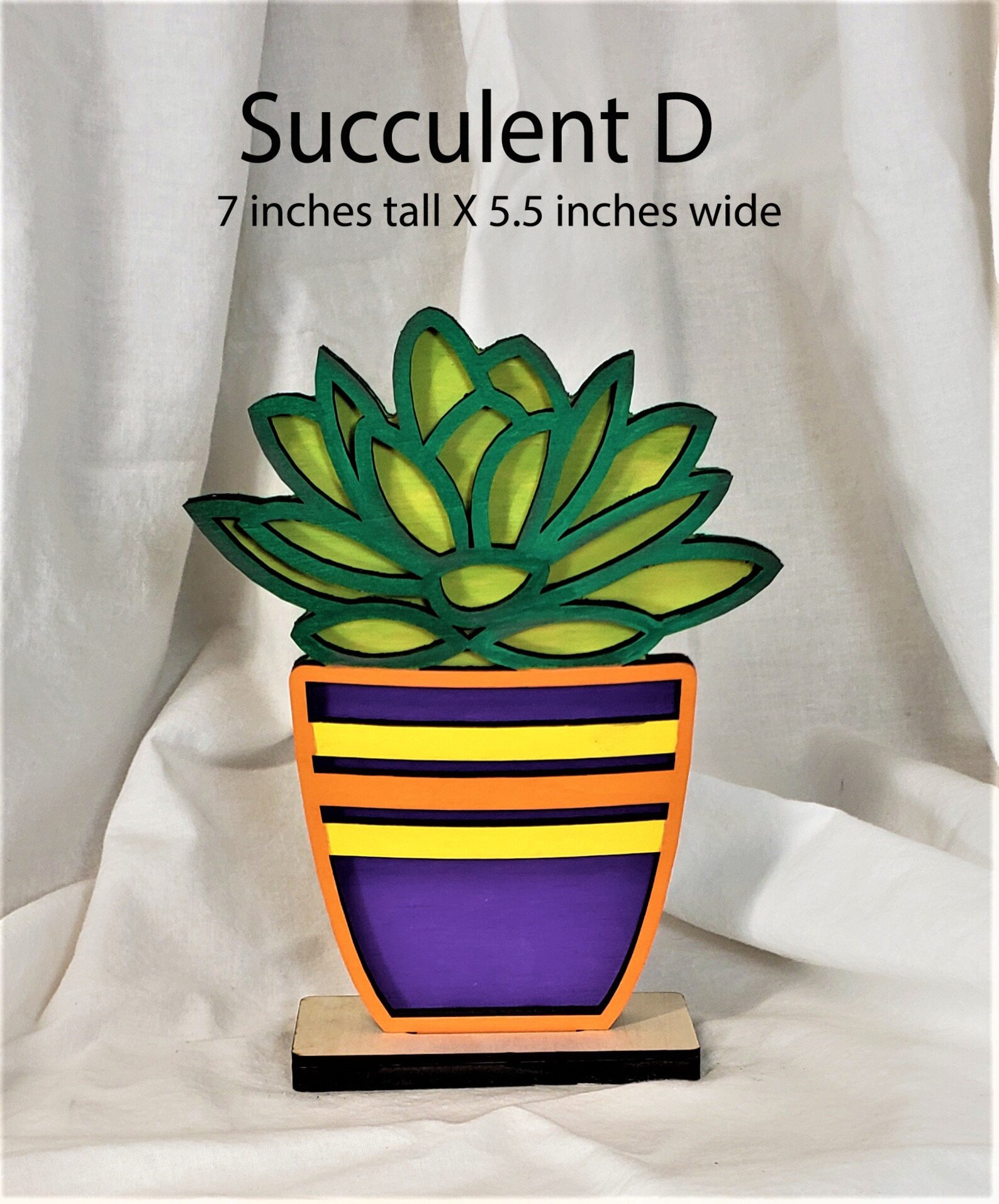 Individual Succulents Sign With Stand - 3D Laser Cut Wood - Hand ...