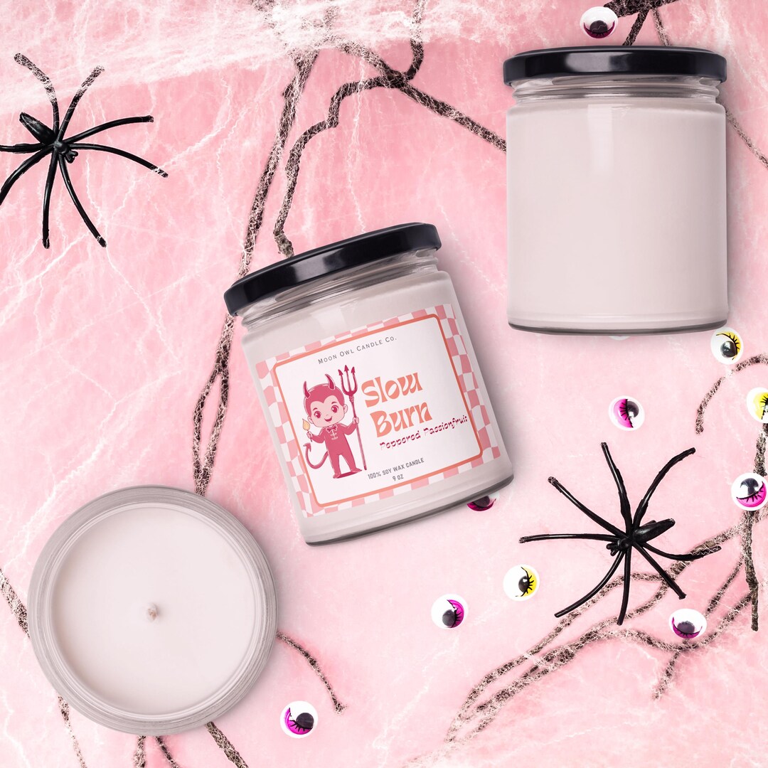 Peppered Passionfruit Soy Candle | Devil Pastel Halloween Candle | Slow ...