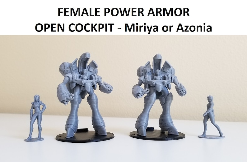 3D Printed Robotech RPG Tactics Female Power Armor Open Cockpit ...