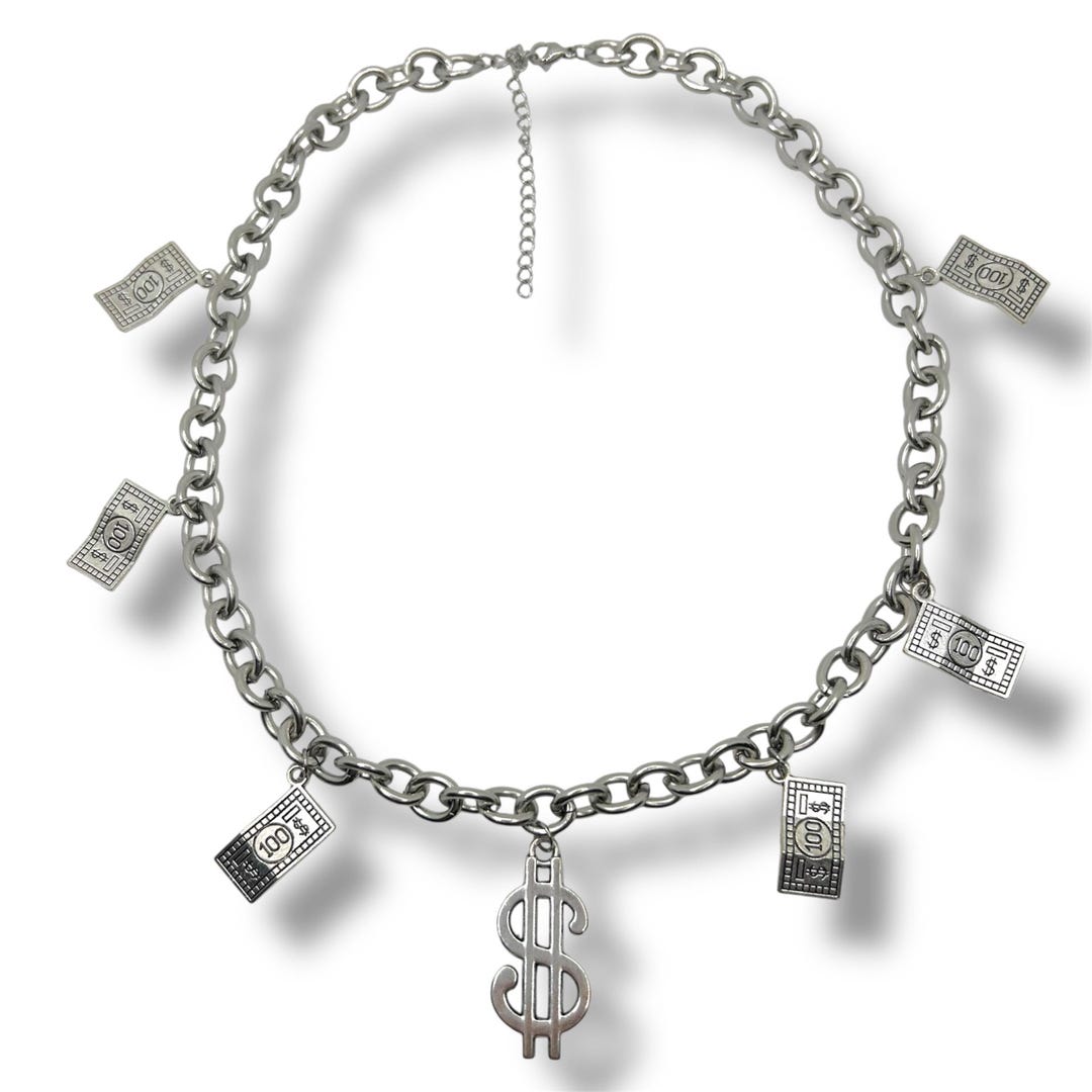 100 Dollar Bill Chain Necklace: 2000s Punk Style - Etsy
