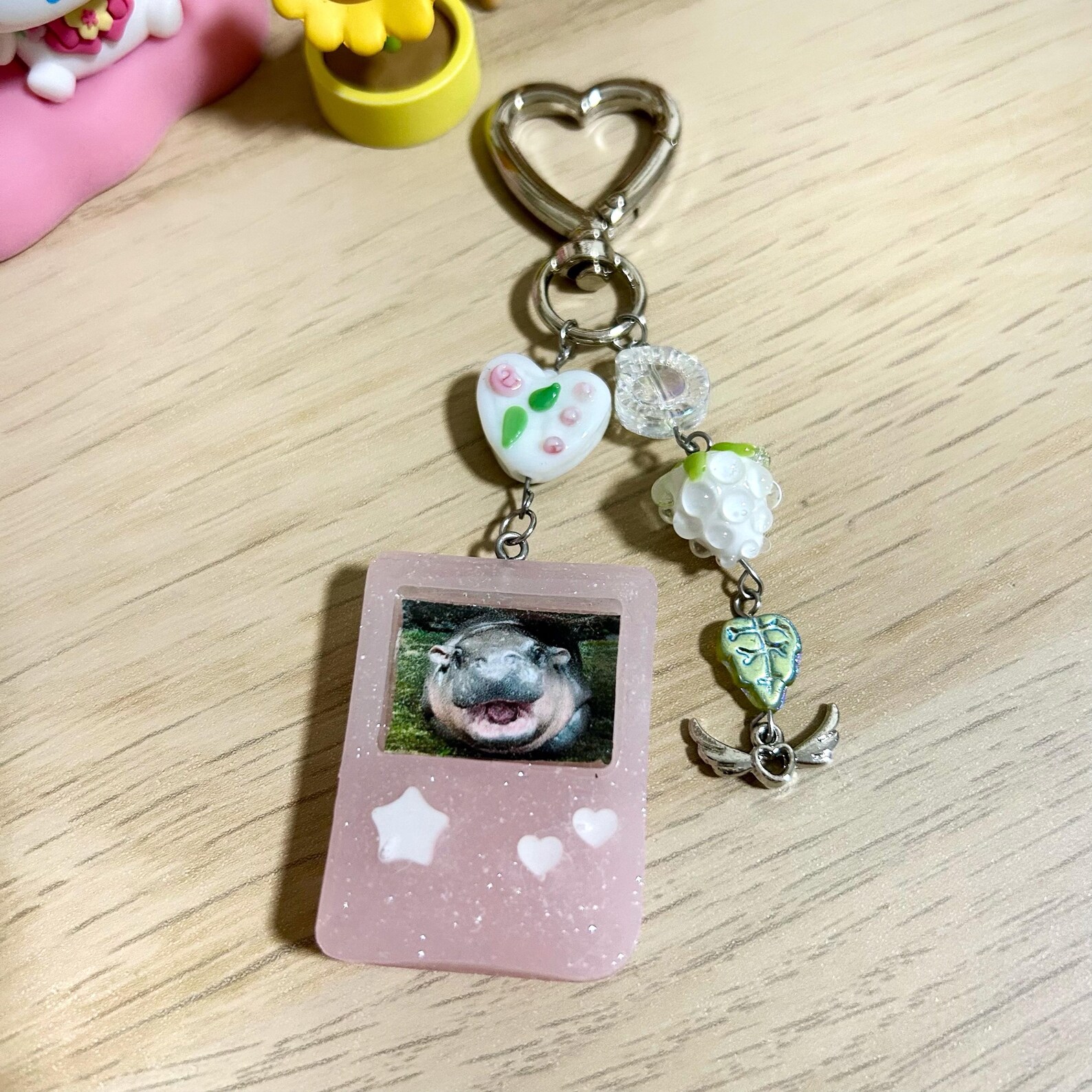 Moodeng Keychain Custom Moodeng Photo Keychain Hippo Keychain Resin and ...