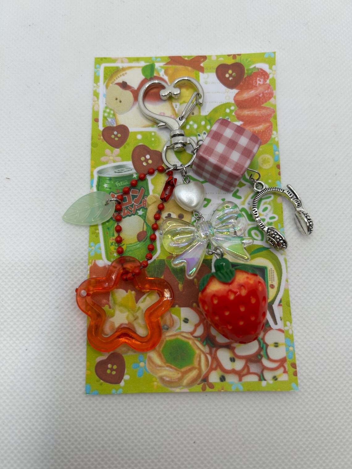 Strawberry Cream Keychain, Handmade Kawaii Keychain, Y2k 2000s Keychain ...