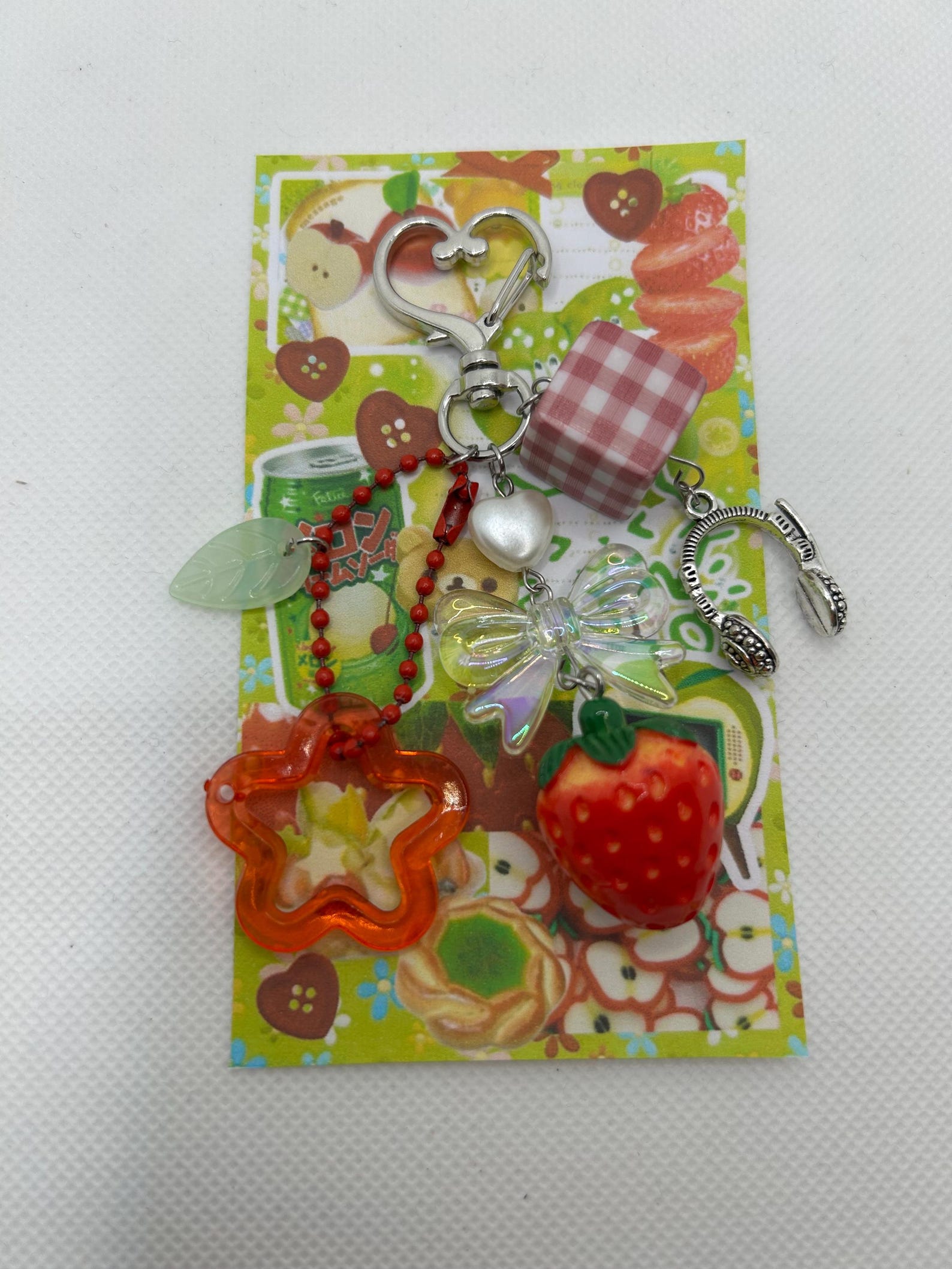 Strawberry Cream Keychain, Handmade Kawaii Keychain, Y2k 2000s Keychain ...