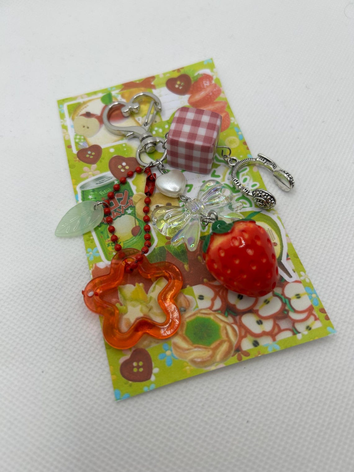 Strawberry Cream Keychain, Handmade Kawaii Keychain, Y2k 2000s Keychain ...