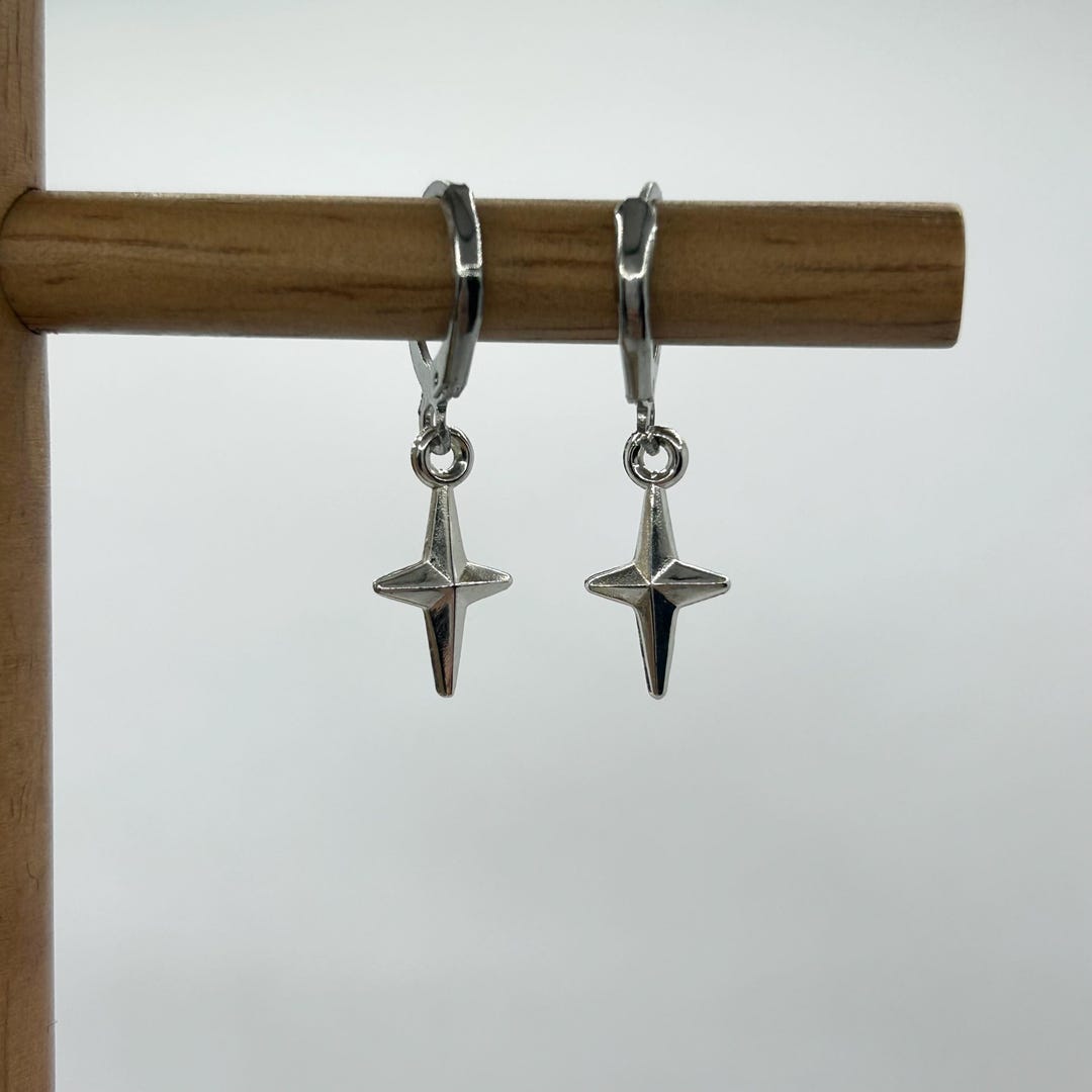 Kpop Demon Hunters Jinu Earrings, Star Silver Hooks - Etsy