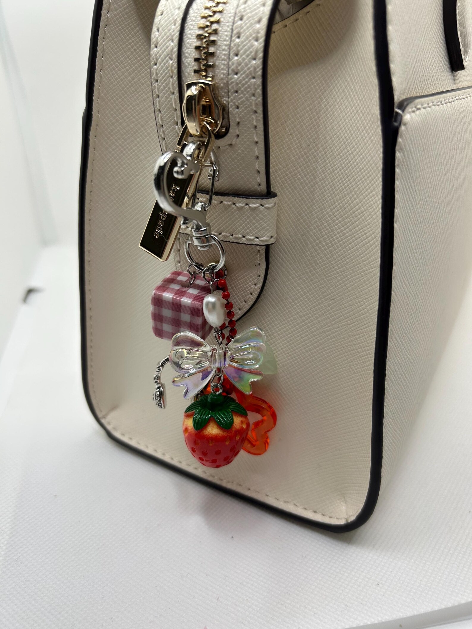 Strawberry Cream Keychain, Handmade Kawaii Keychain, Y2k 2000s Keychain ...