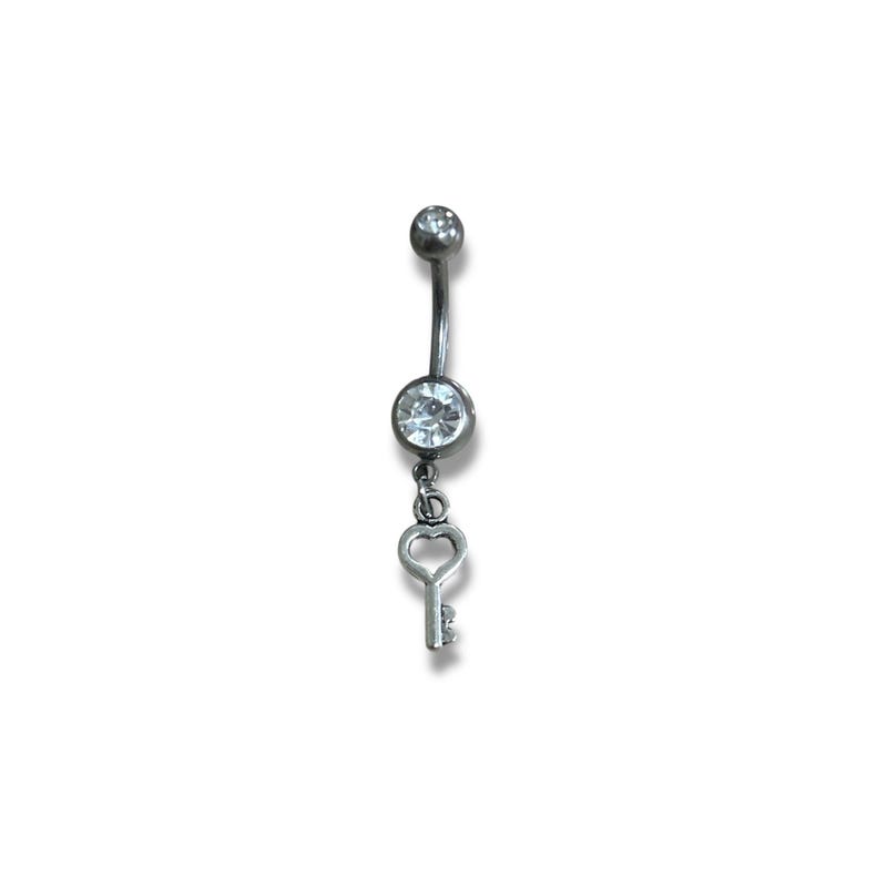 Key Belly Ring - Etsy