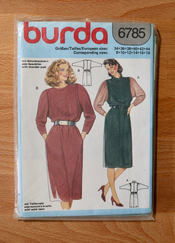 Burda 6785 Sewing Pattern Misses' Dress Uncut Size | Etsy