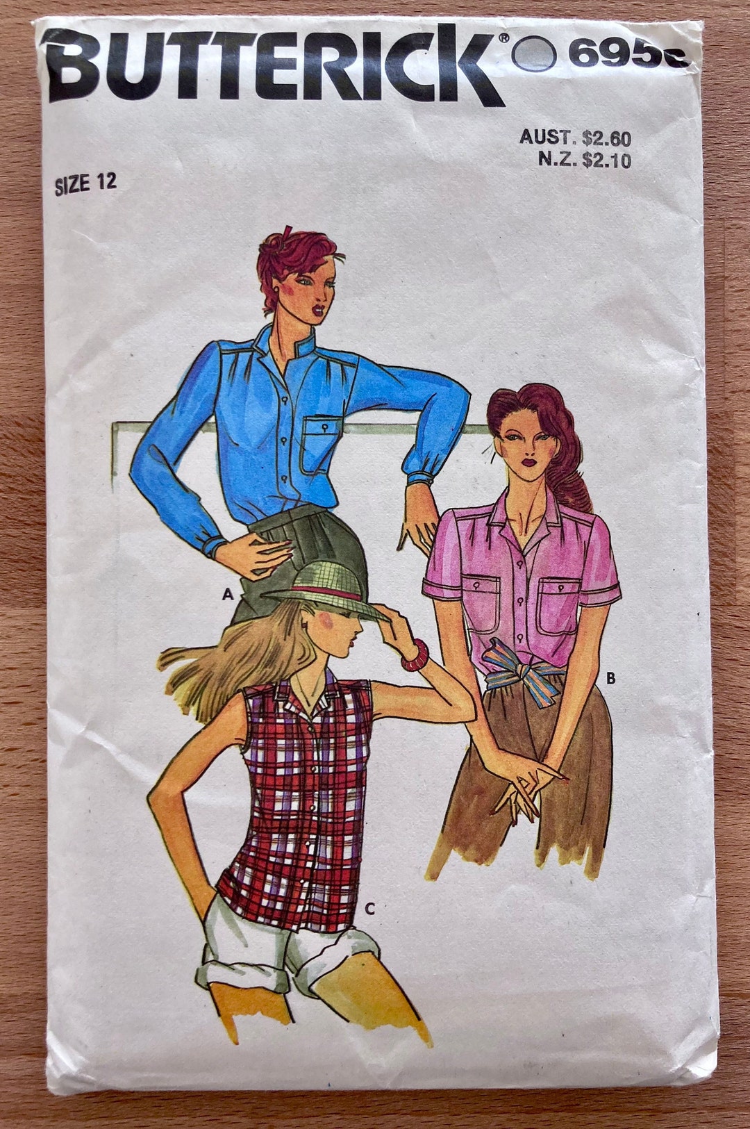 Butterick 6956 Sewing Pattern - Misses' Loose-fitting Blouse - Size 12 ...