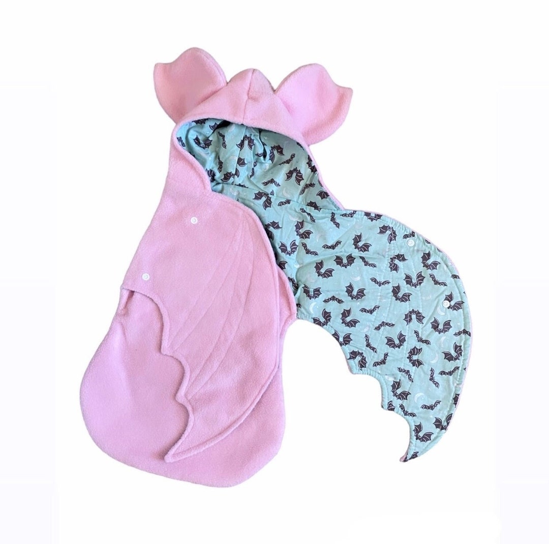 Newborn Baby Girl Pink and Mint Swaddle Blanket / Baby Bat Blankie ...