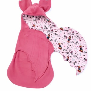 Newborn Pink Sally Baby Bat Swaddle Blanket / Infant Fleece Sleep Sack ...