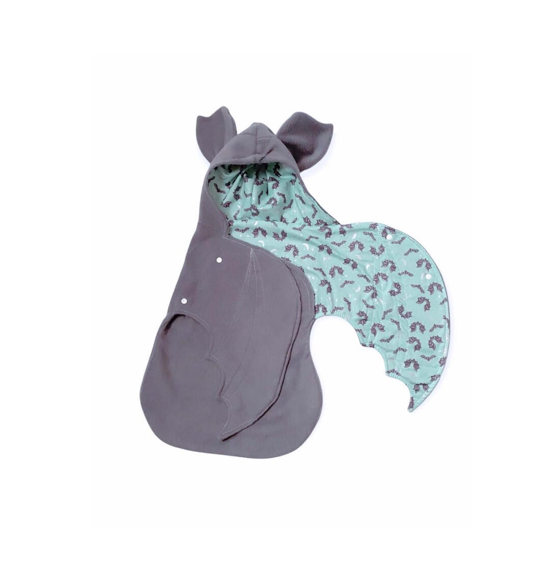 Newborn Grey and Mint Baby Bat Swaddle Blanket / Infant Gray - Etsy
