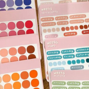 Days of the Week Sticker Sheet | Matte Planner Organization Stickers - Etsy