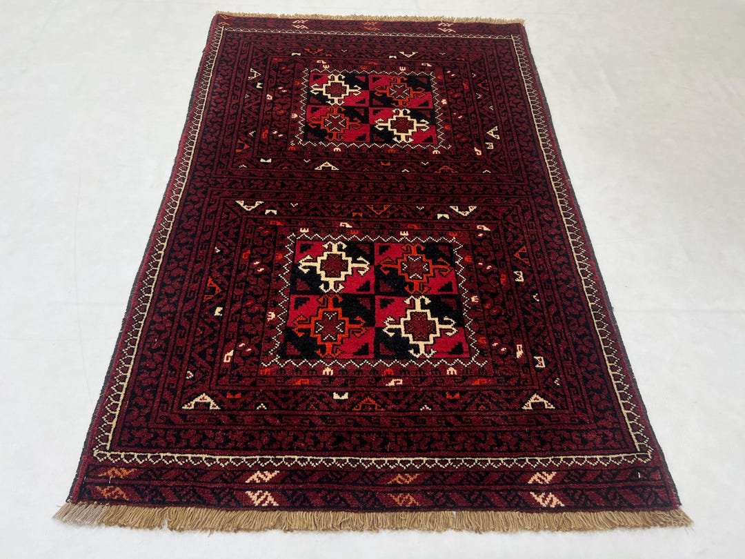 Handmade 2'5'' X 3'10'' Ft Vintage Turkmen Tribal Yamood Rug ...