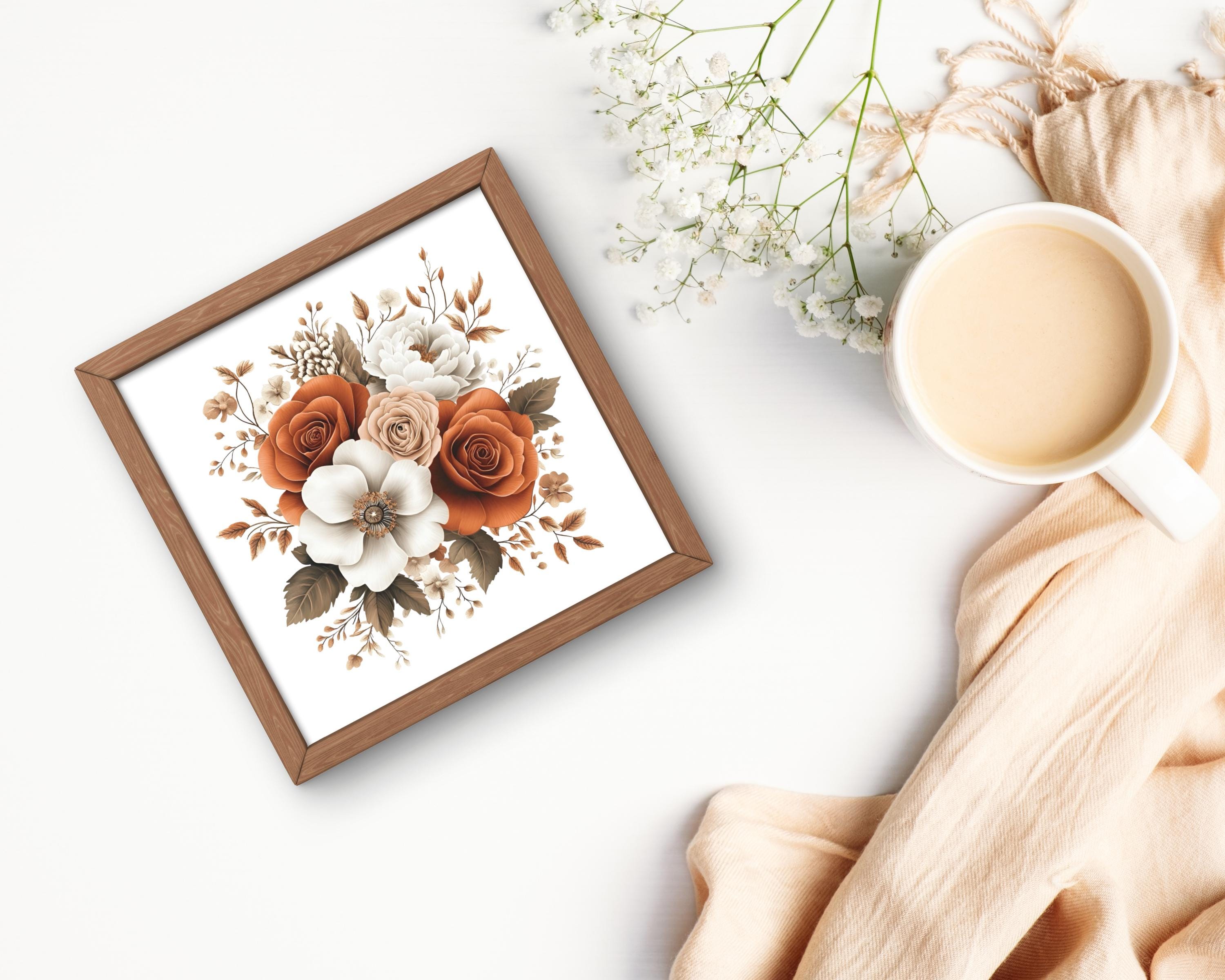 Watercolor Clipart, Muted Fall Flower Clusters, Pngs, Commercial Use ...