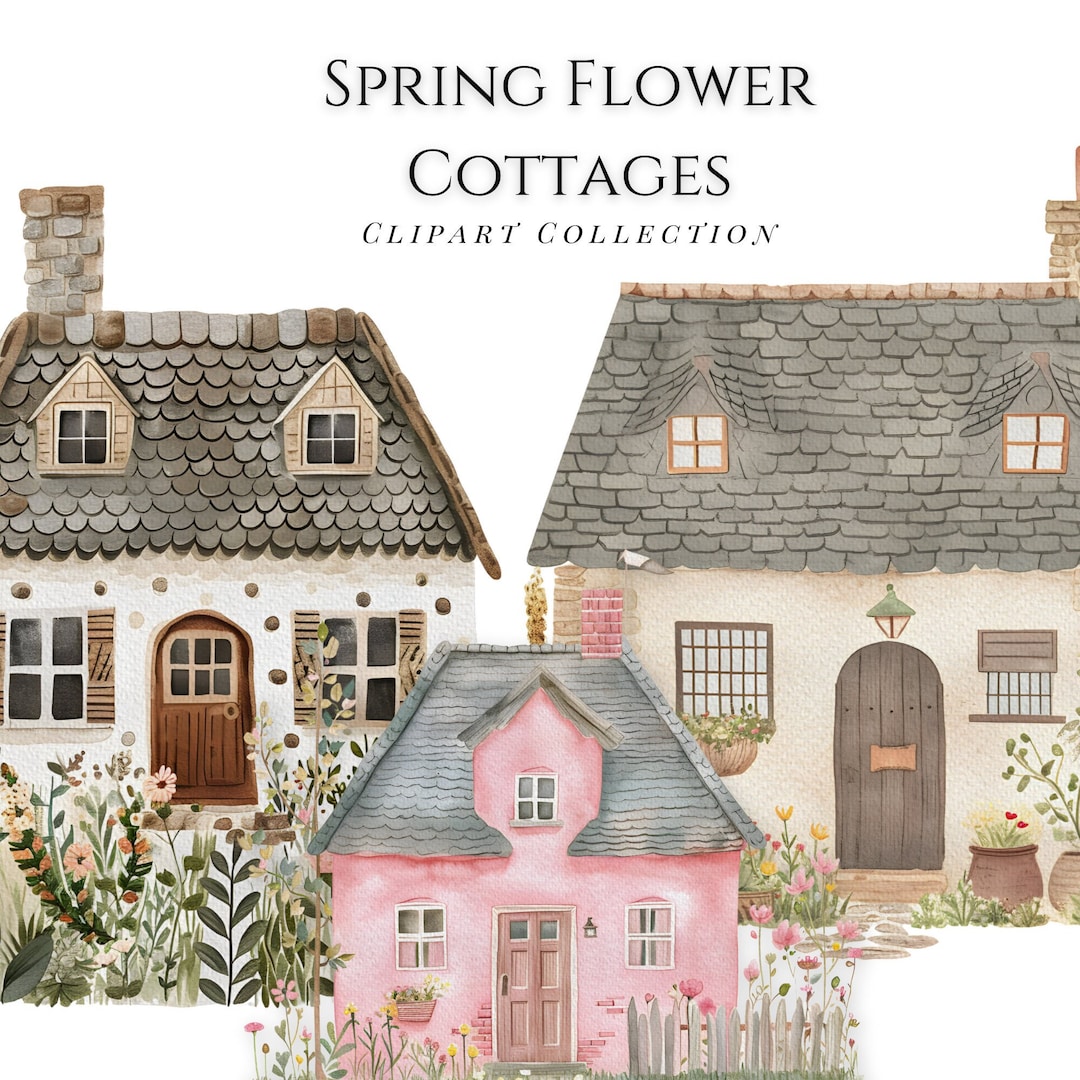 Cottagecore Clipart, Pastel Cottage Graphics, Scrapbooking Elements ...