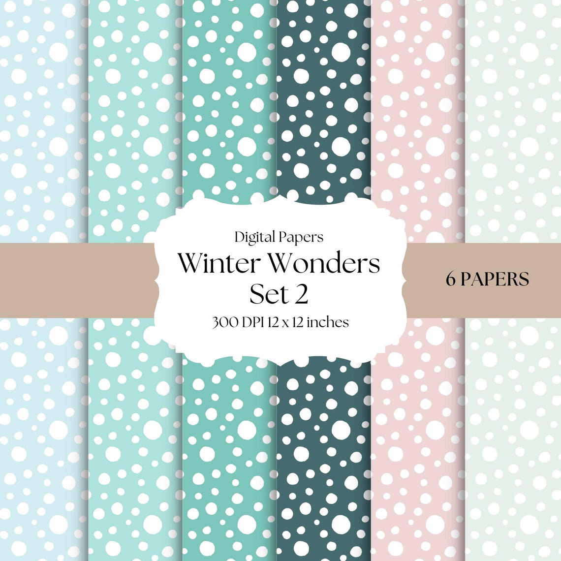 Christmas Patterns, Pastel Digital Papers, Christmas Sublimation, Polka ...