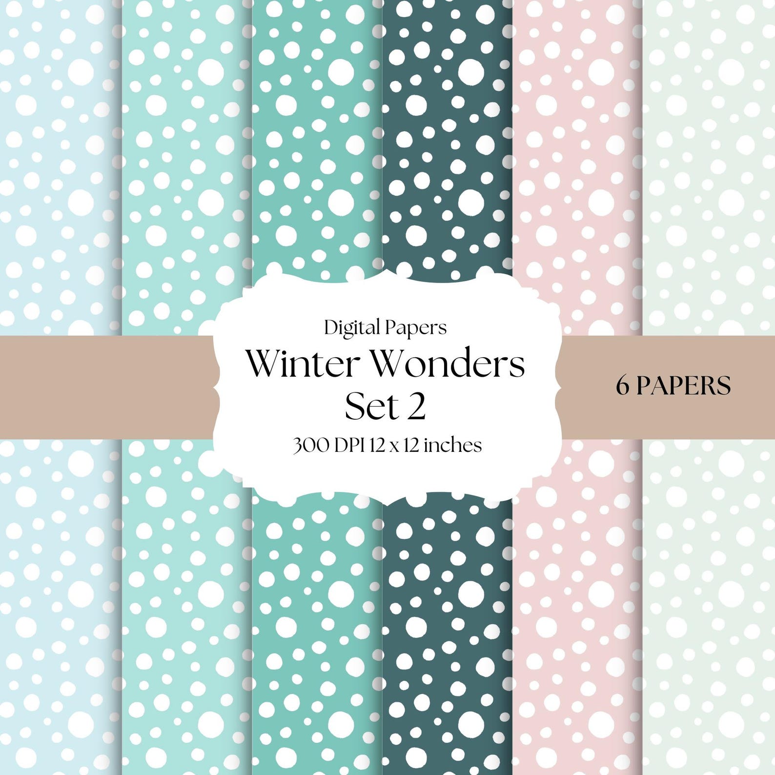 Christmas Patterns, Pastel Digital Papers, Christmas Sublimation, Polka ...