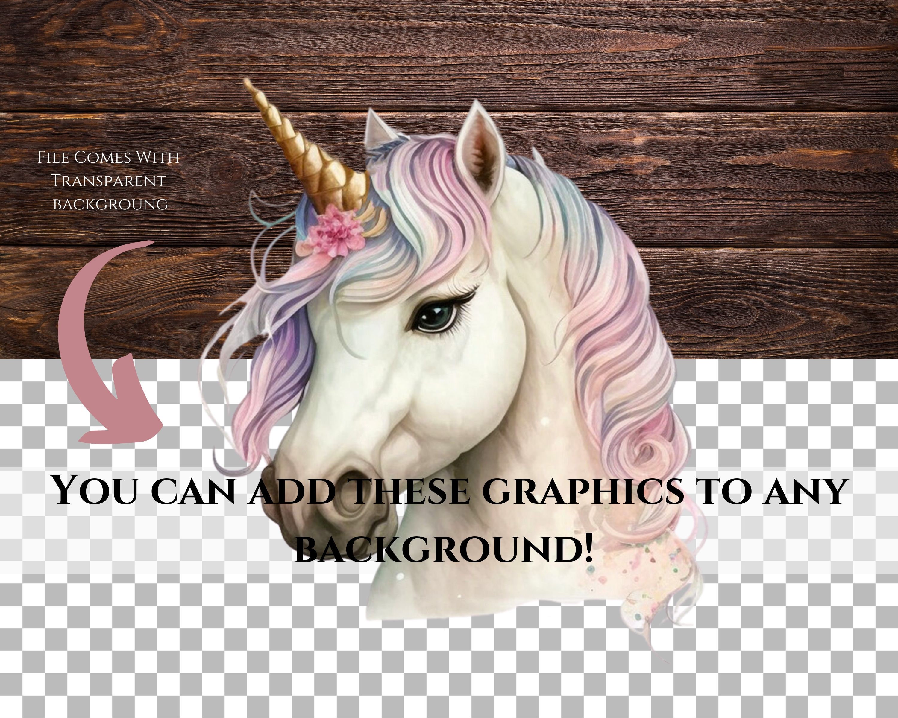 Watercolor Clipart, Unicorns, Pngs, Mystical Clipart, Commercial Use ...