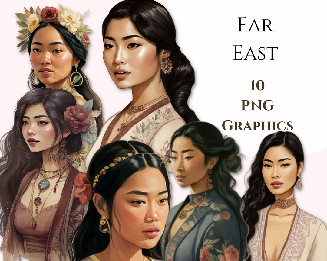 Women Clipart, Asian Women, Pngs, Fashion Woman, Commercial Use Clipart ...
