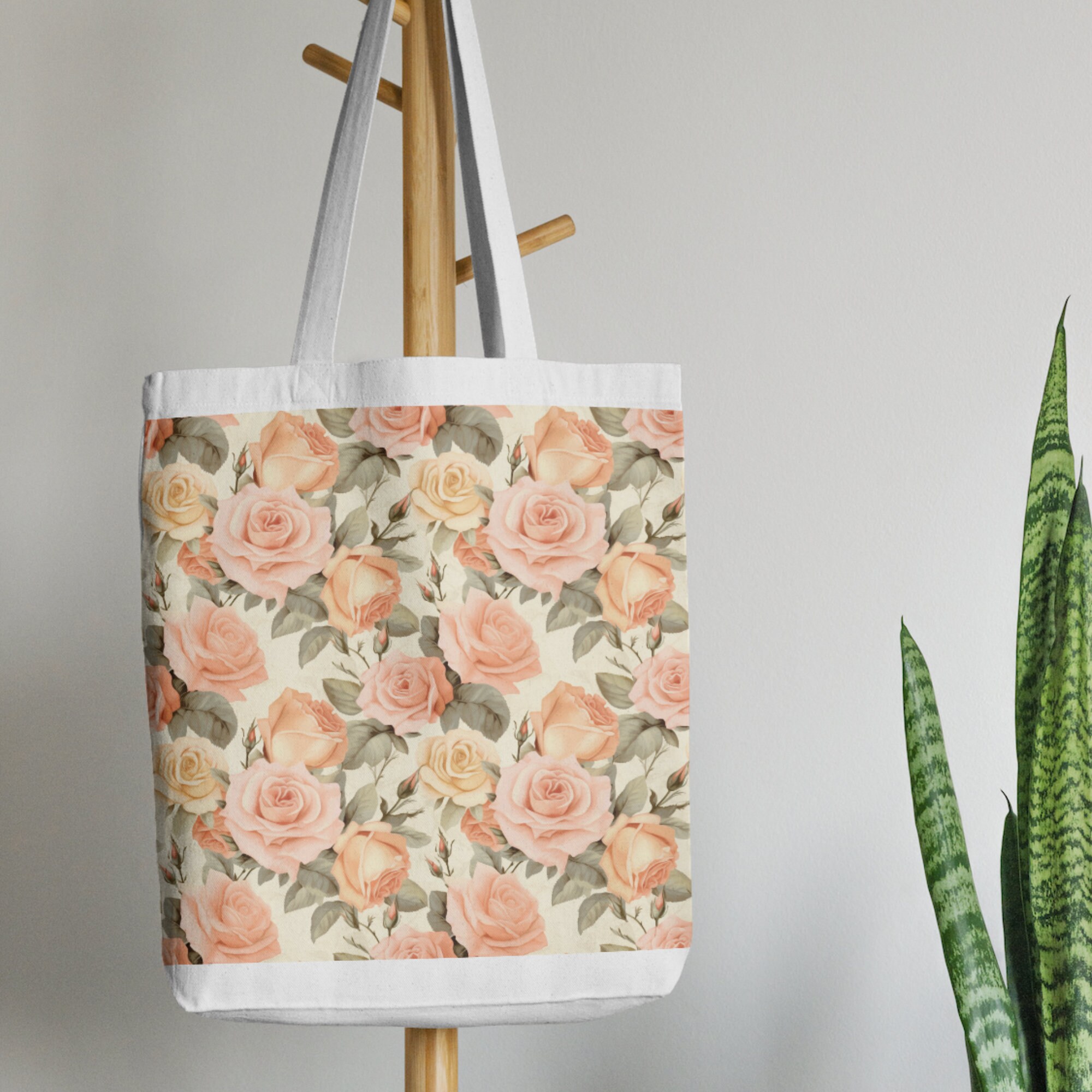 Soft Peach Digital Papers, Peach Roses Digital Backgrounds, Seamless ...