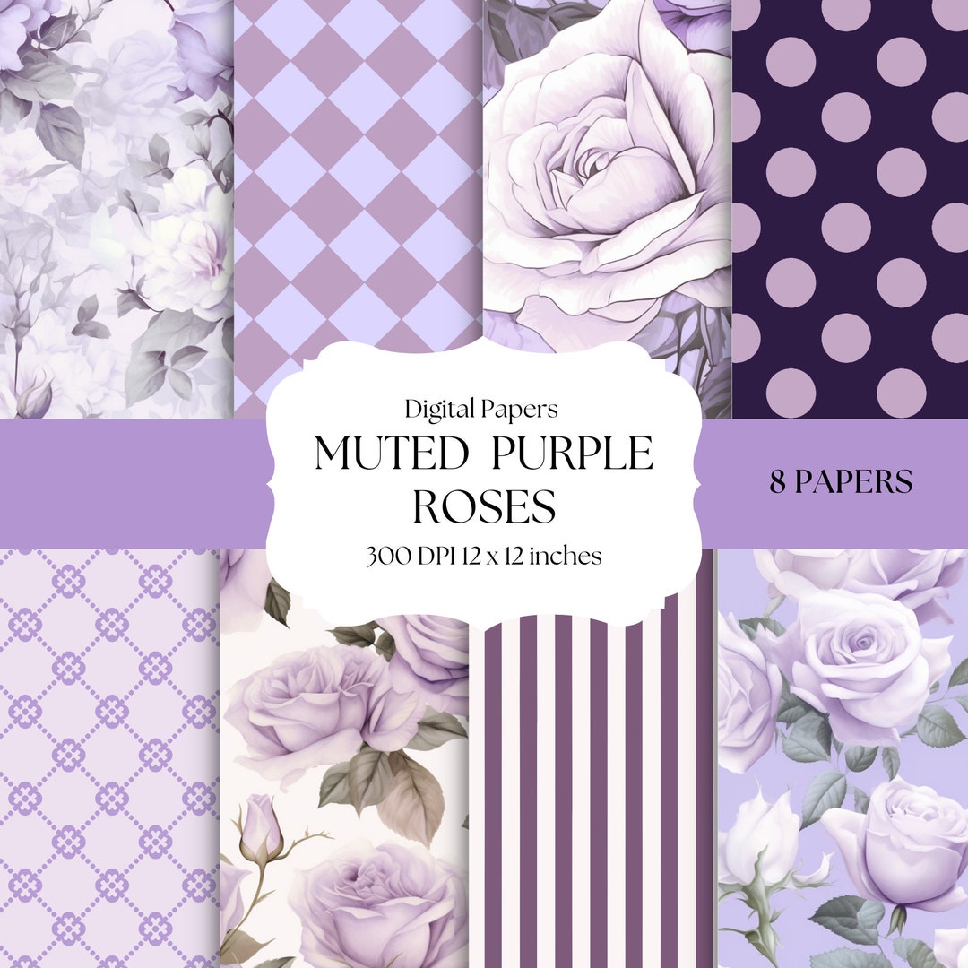 Soft Spring Color Digital Papers, Muted Purple Digital Backgrounds ...