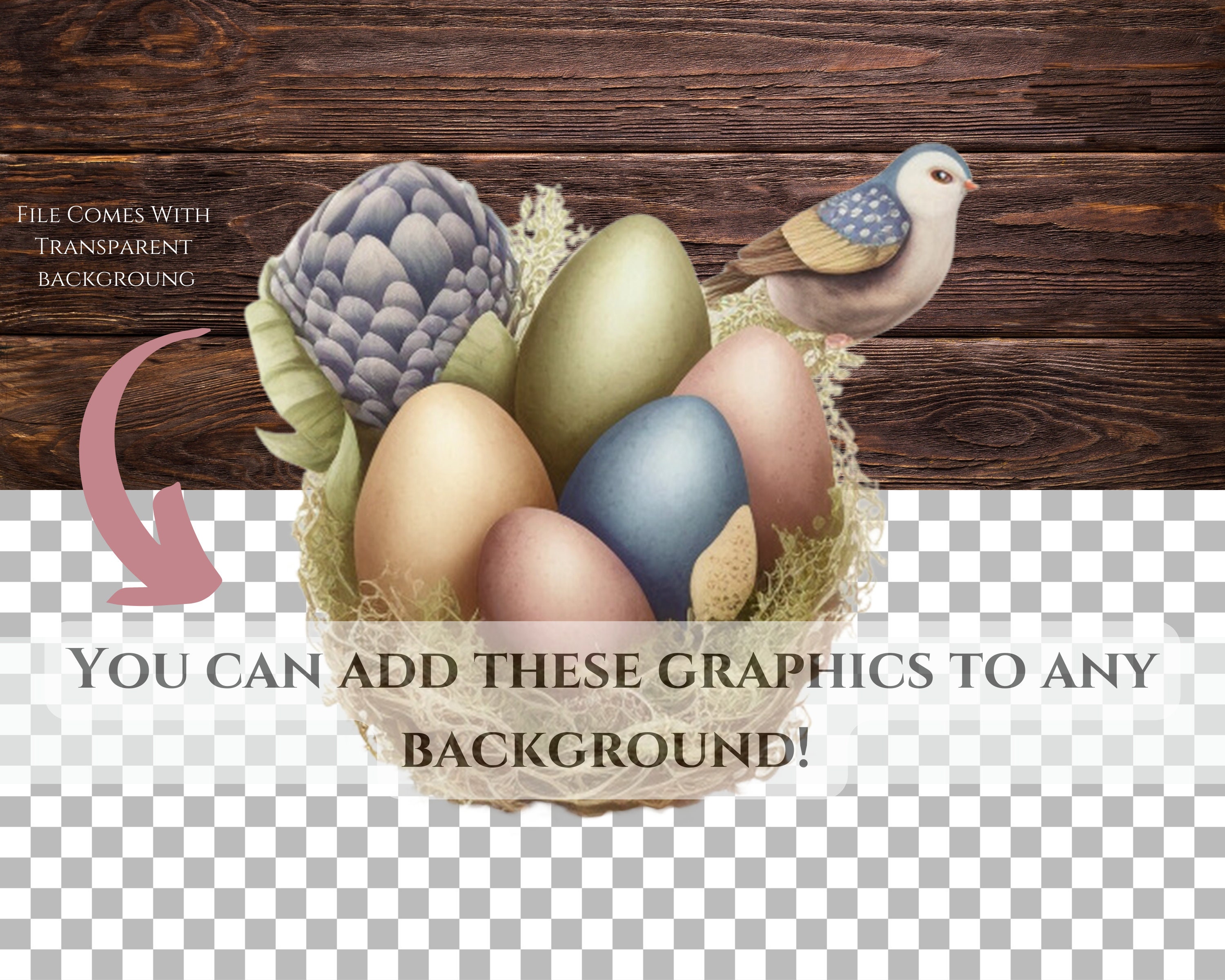Easter Clipart, PNG Spring Graphics, Flowers Graphics, Easter ...