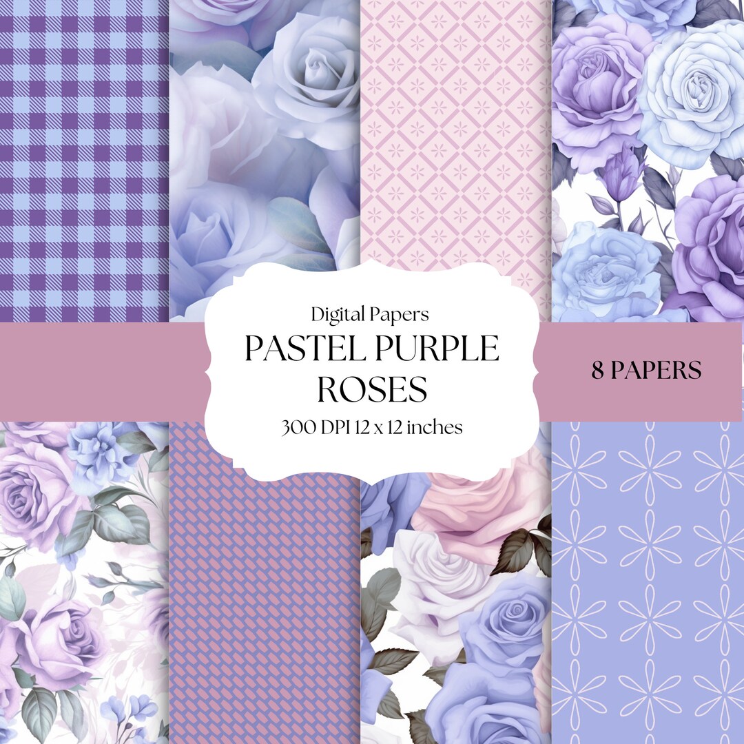 Soft Spring Color Digital Papers, Pastel Purple Digital Backgrounds ...