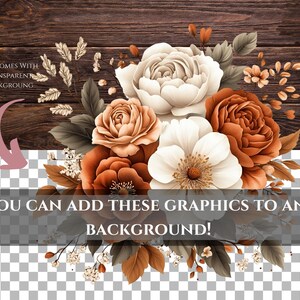 Watercolor Clipart, Muted Fall Flower Clusters, Pngs, Commercial Use ...