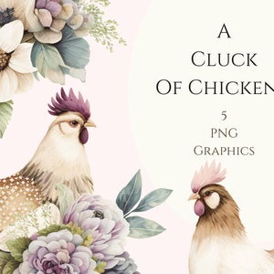 Watercolor Clipart, Country Chickens, Pngs, Animals, Commercial Use ...