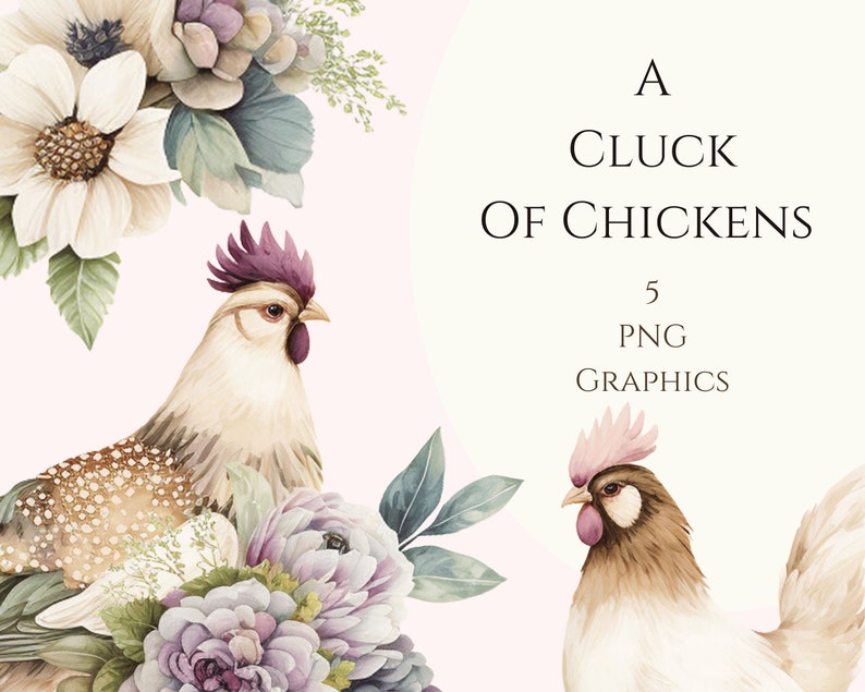 Watercolor Clipart, Country Chickens, Pngs, Animals, Commercial Use ...