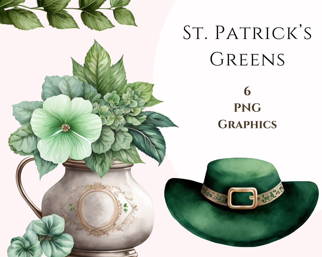 Watercolor Clipart, St, Patrick’s Day, Pngs, Green, Commercial Use ...