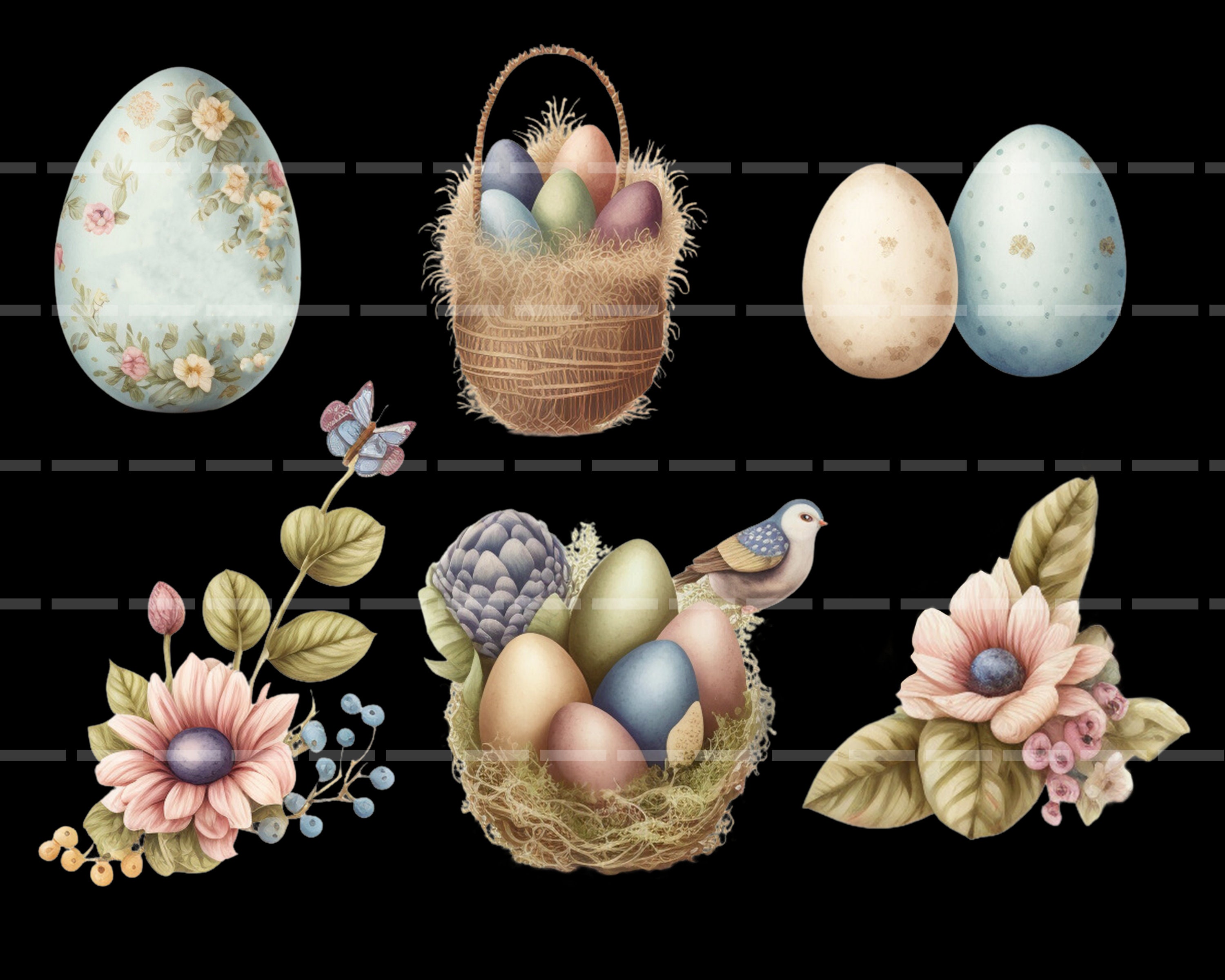 Easter Clipart, PNG Spring Graphics, Flowers Graphics, Easter ...